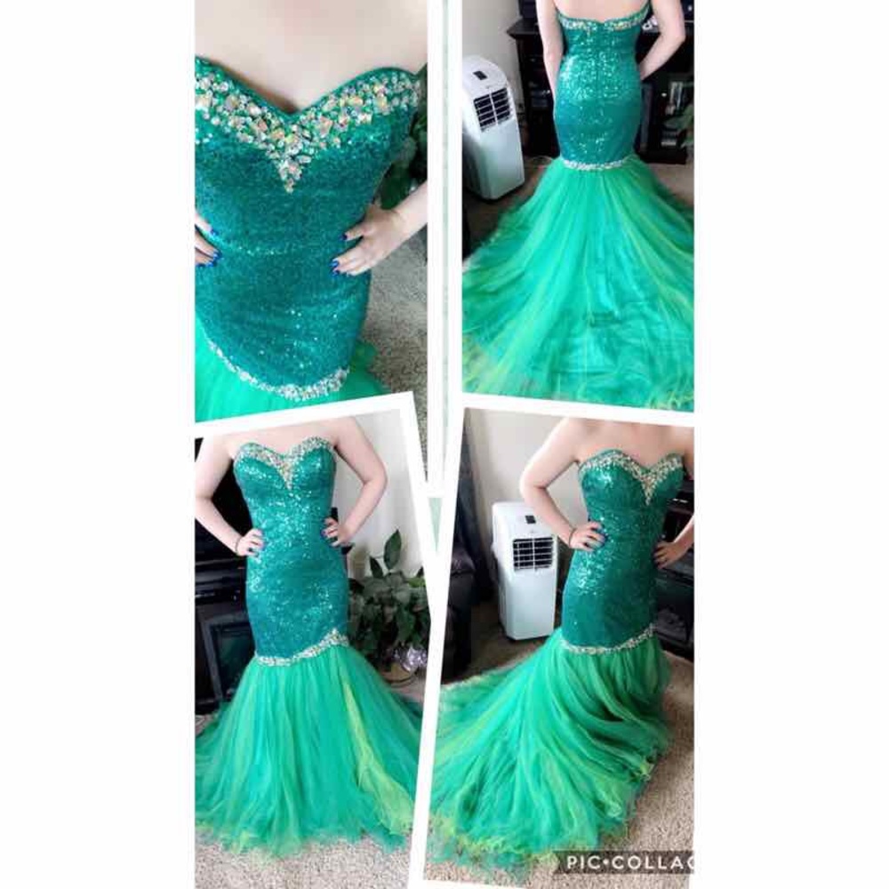 Emerald Green Pageant Evening Gown - Gem